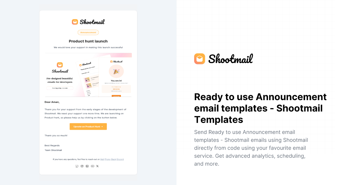 Ready to use Announcement email templates - Shootmail